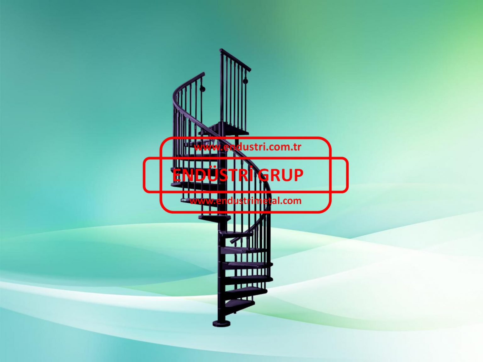 Omurgalı helezon döner çelik merdiven | Endüstri Grup Metal